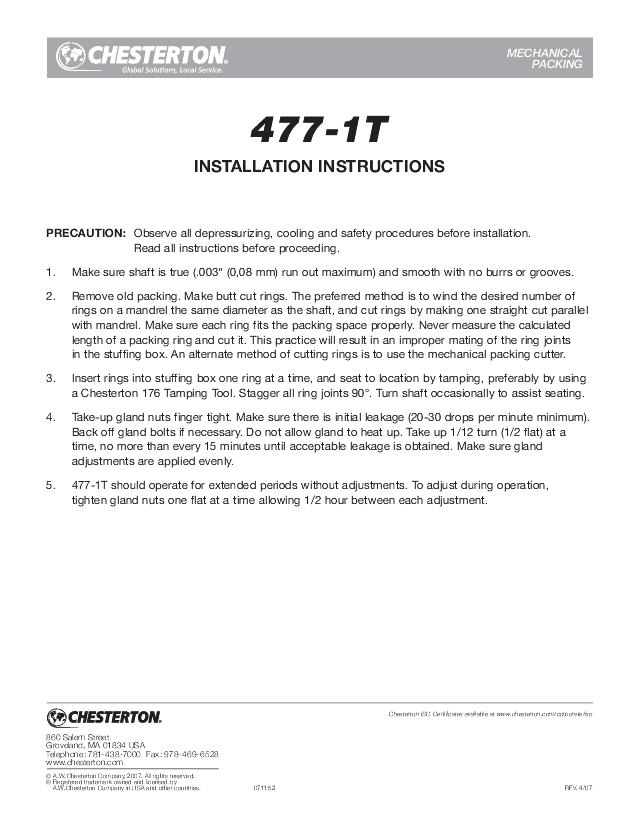 Product Literature Search | Chesterton