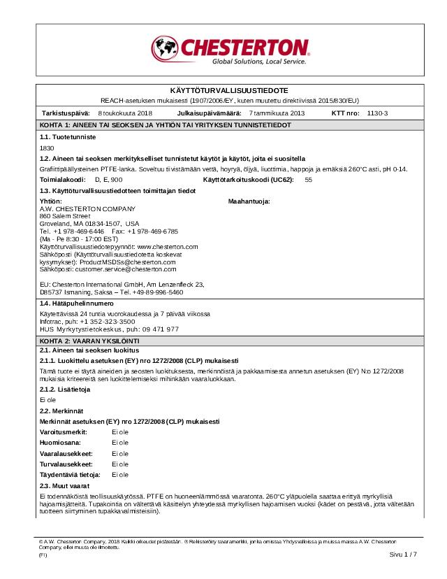 Product Literature Search | Chesterton