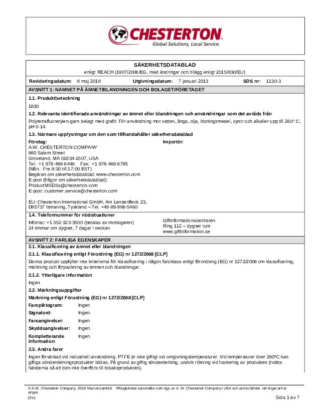 Product Literature Search | Chesterton