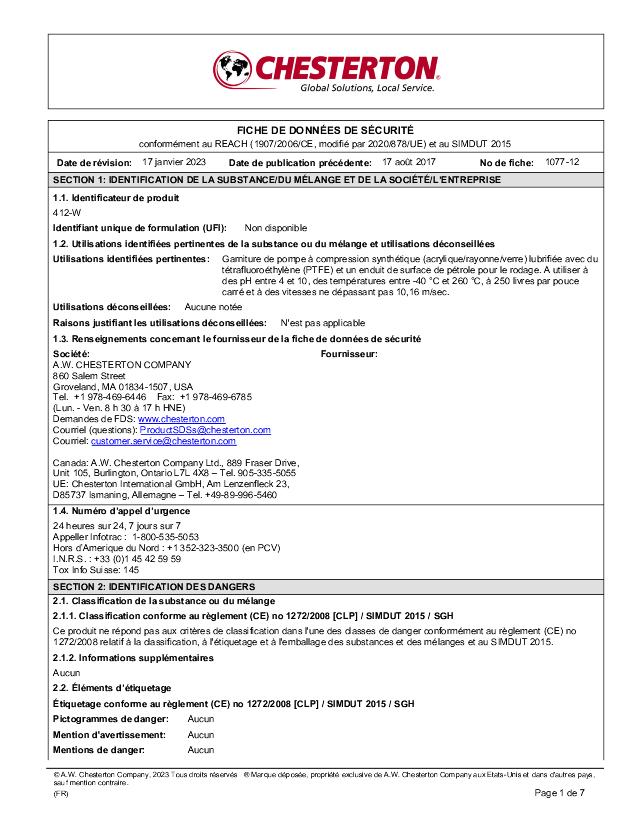 Product Literature Search | Chesterton