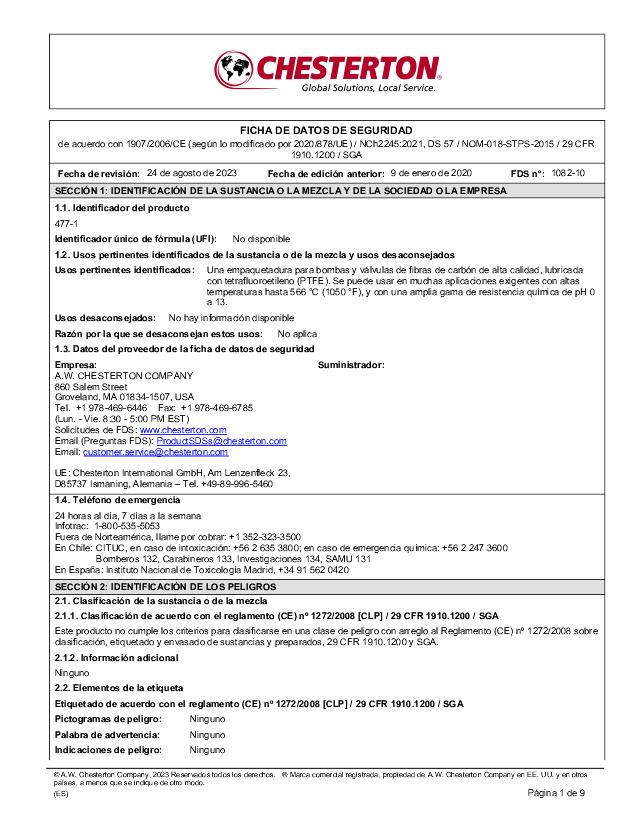 Product Literature Search | Chesterton