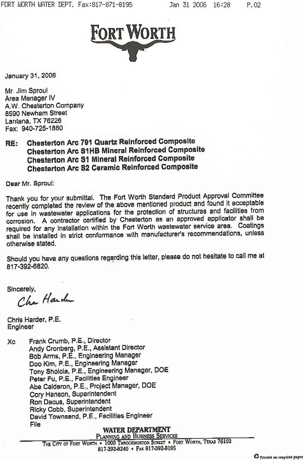 Compliance Approvals | Chesterton